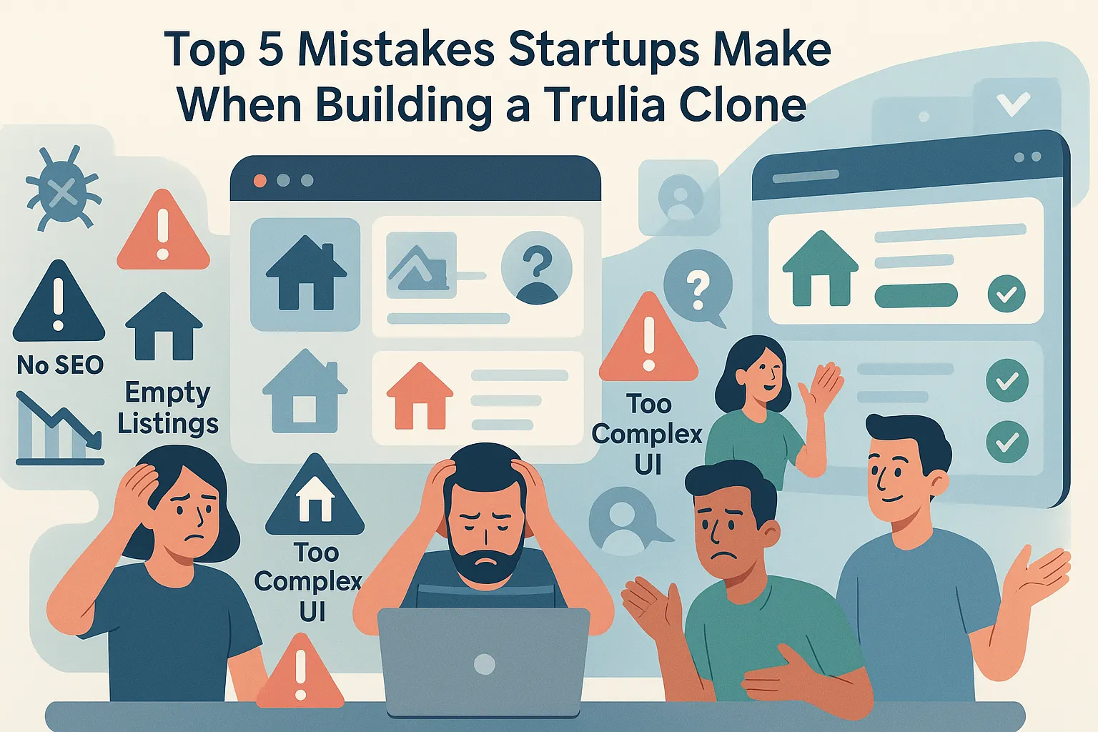 Top 5 Mistakes Startups Make When Building a Trulia Clone